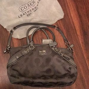 Coach | Bags | Coach Madison Op Art Sateen Maggie Shoulder Bag | Poshmark